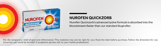Buy Nurofen Quickzorb Pain Relief Caplets 24 pack Ibuprofen Lysine ...